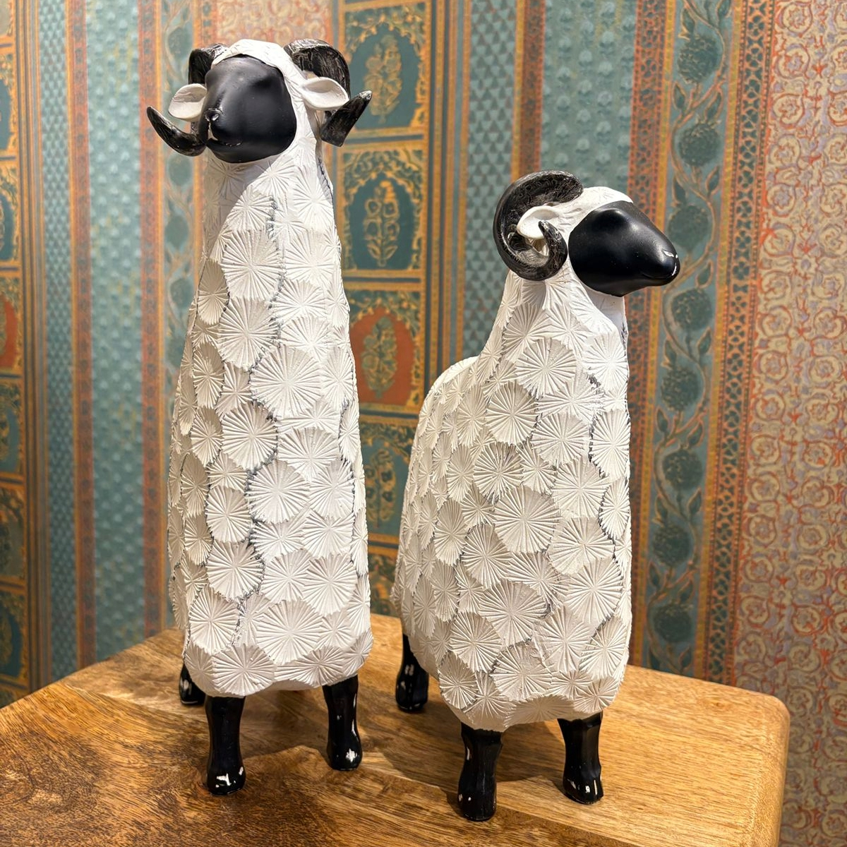 Textured Ram Sculptures Set in Bengaluru | Bodhi